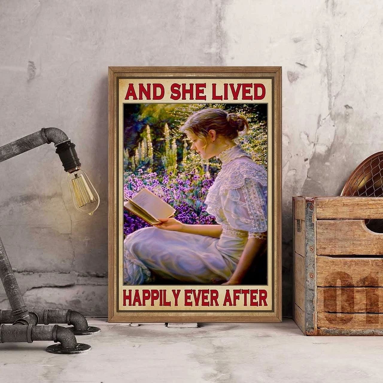 She Reading Book In The Garden And She Lived Happily After Poster Print ...