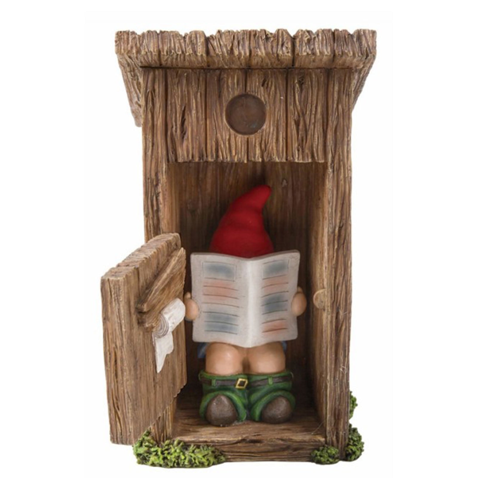 Reading Book Gnome Statue Forgot Closing Door Resin Funny Vivid Naughty ...