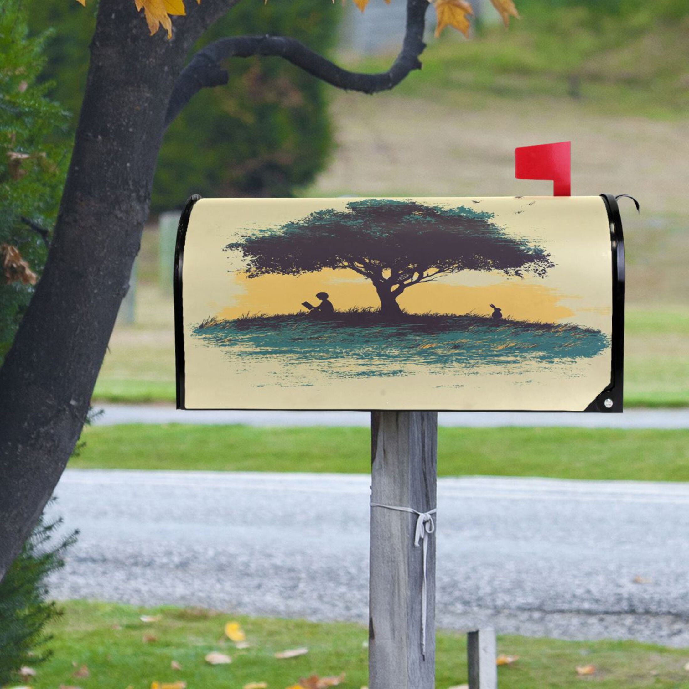 Reading Book Tree Magnetic PVC Mailbox Cover, 20.7" x 18" Standard ...