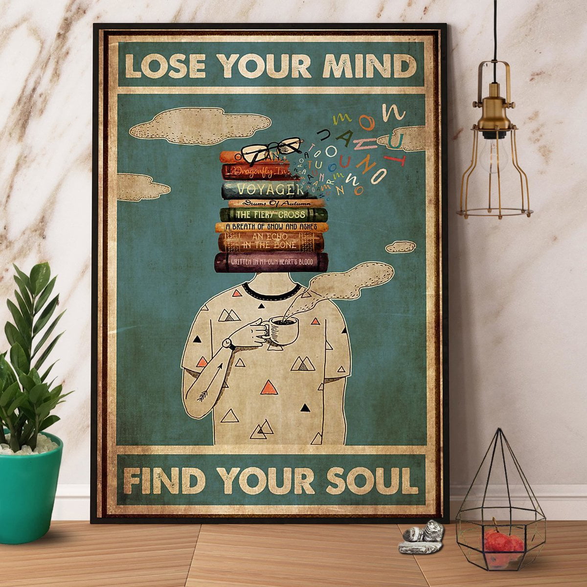 Reading Books Lose Your Mind Find Your Soul Vertical Paper Poster No ...