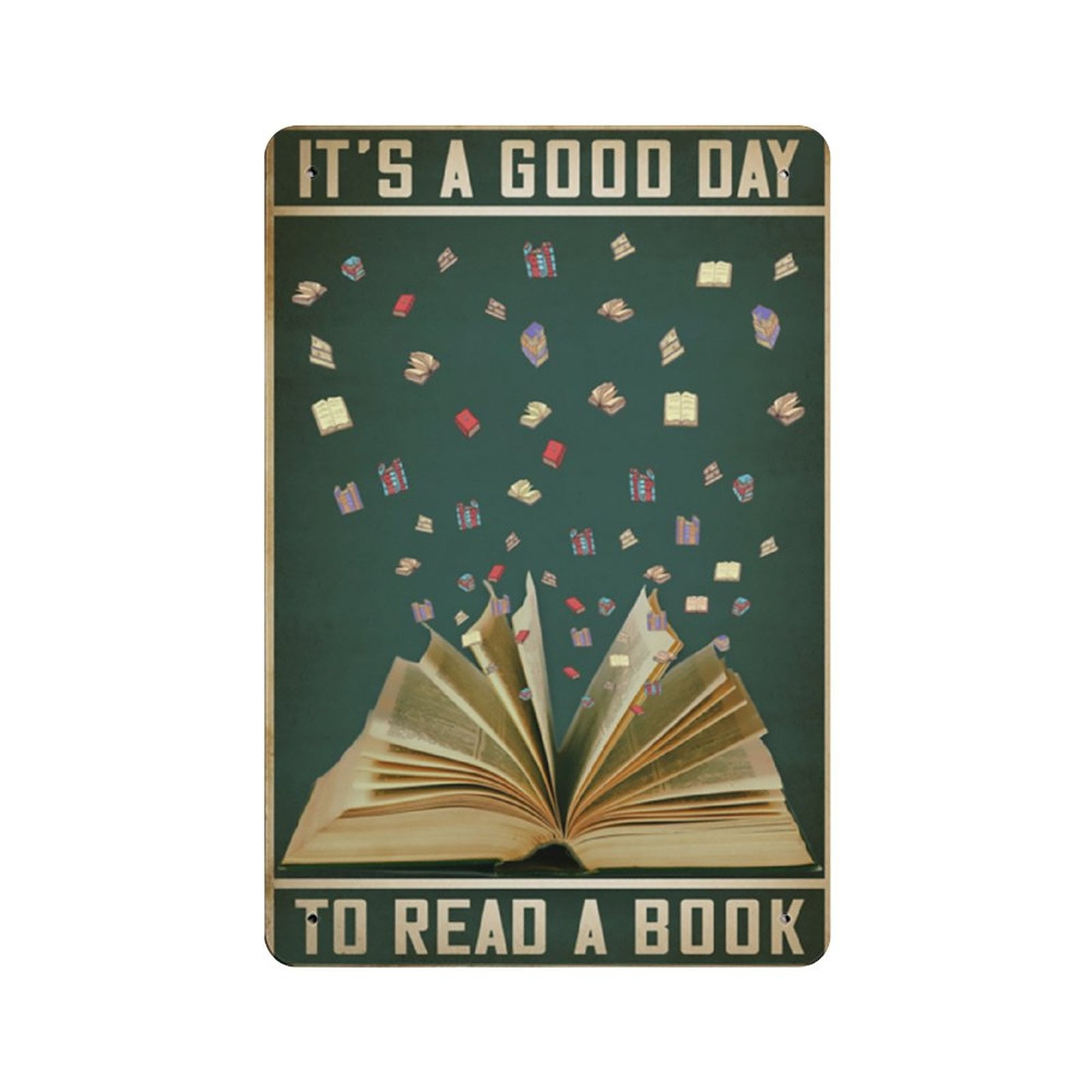 Reading Books tin sign, Mental Health tin sign, Mental Heath Awareness ...