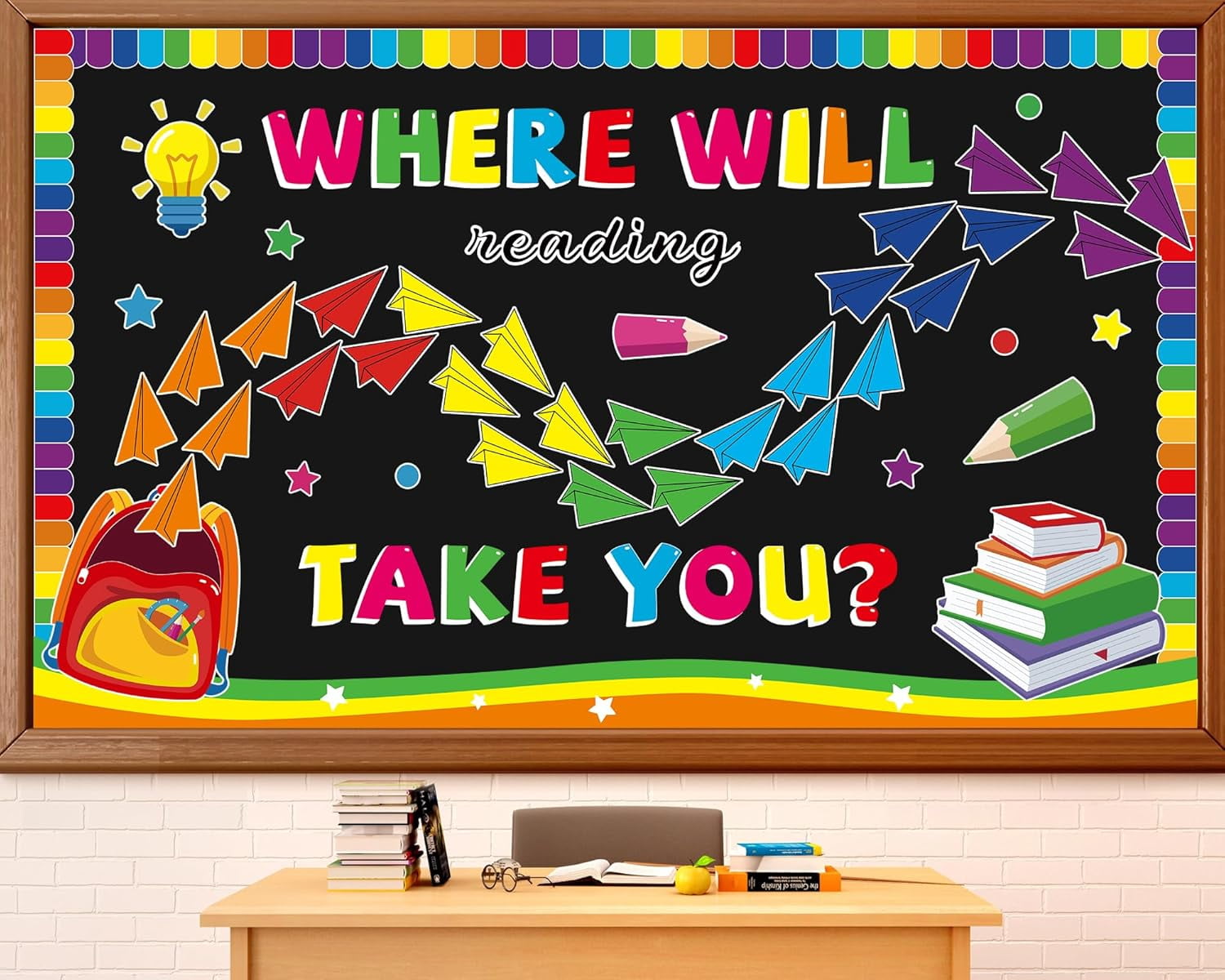 Reading Bulletin Board Decorations Set Back to School Paper Plane ...