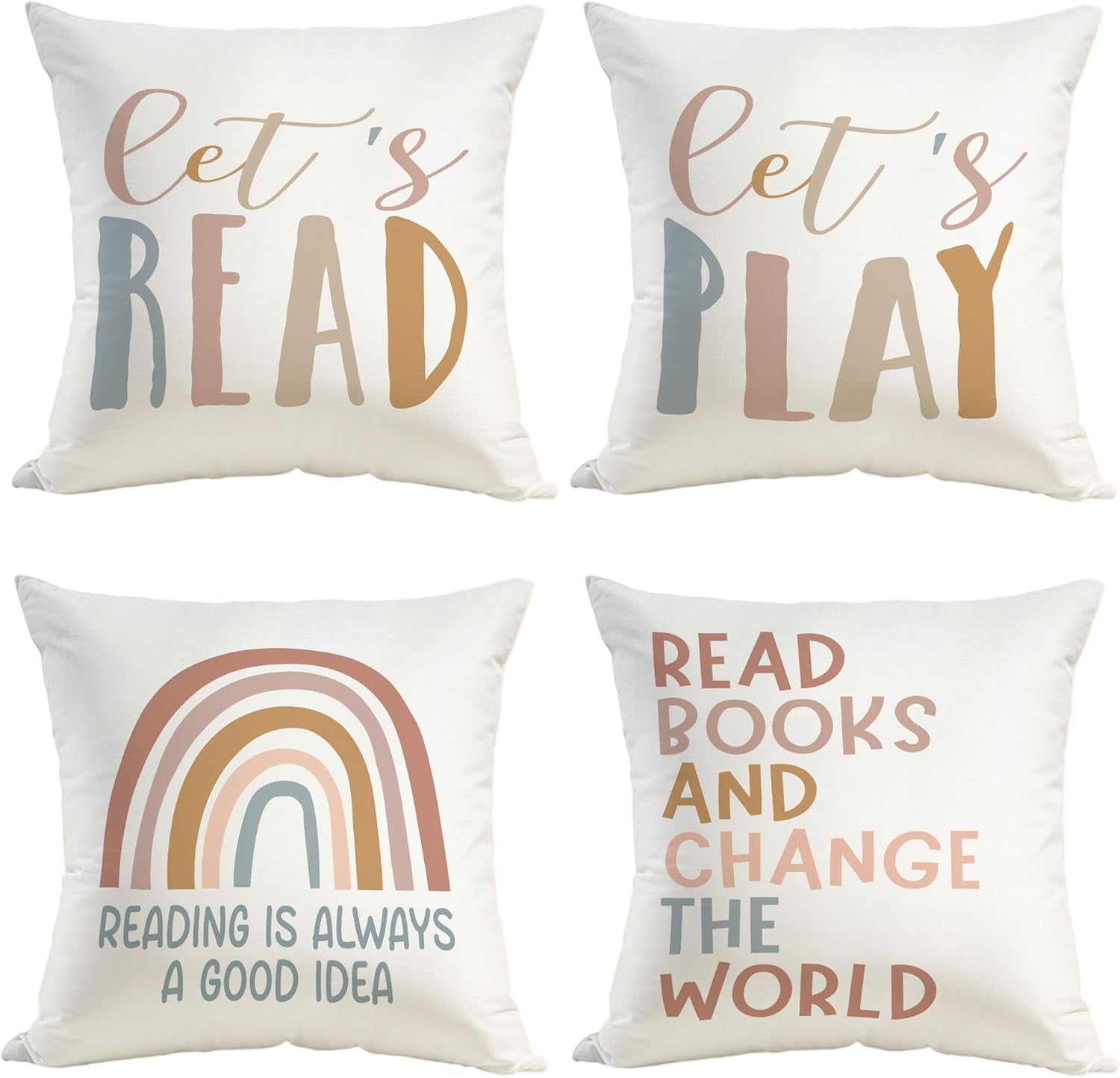 Reading Corner Classroom Decorative Pillows Covers, Let's Read Play ABC ...