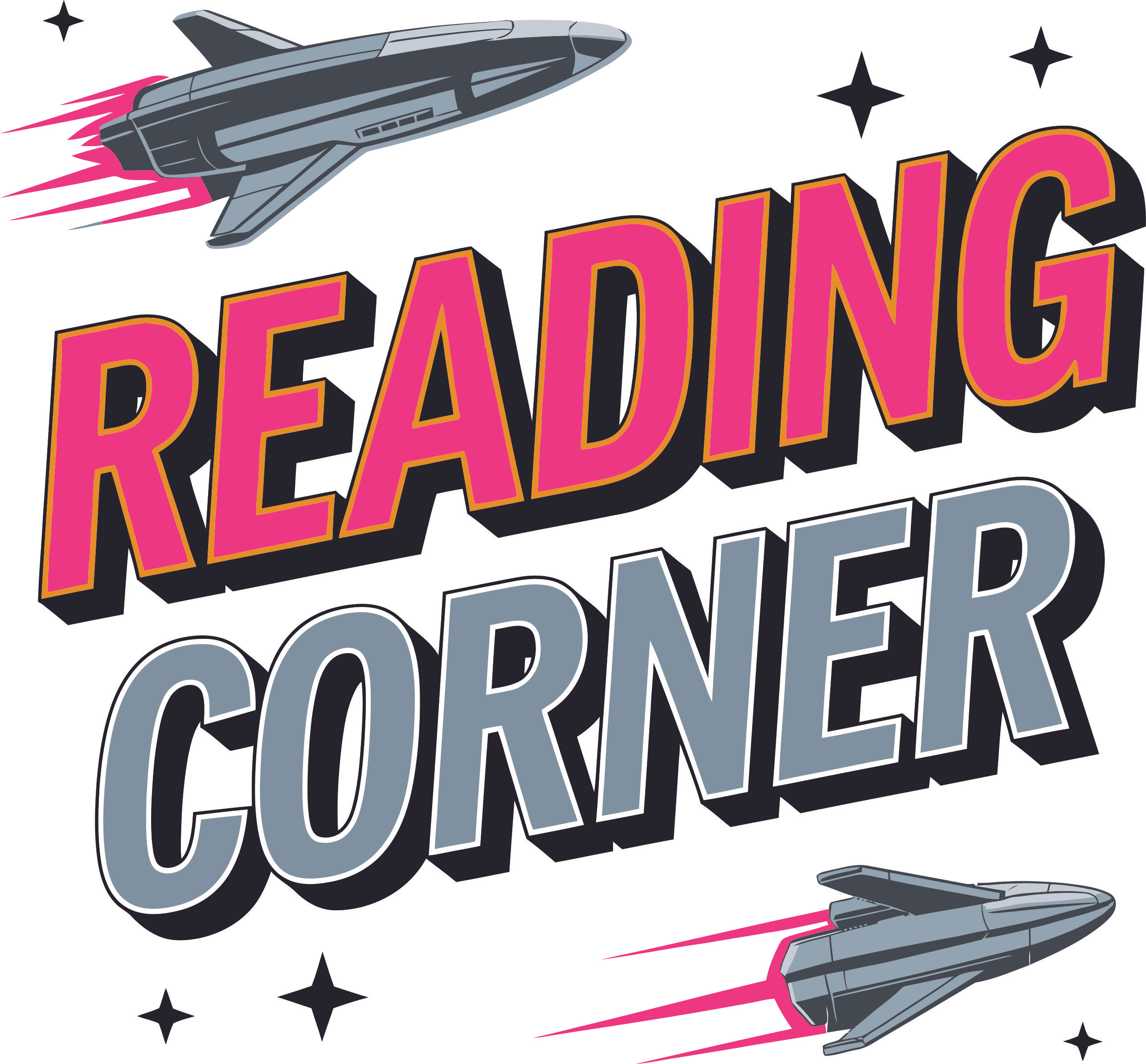 Reading Corner Colorful Signage Rockets Quotes Children Books Study ...