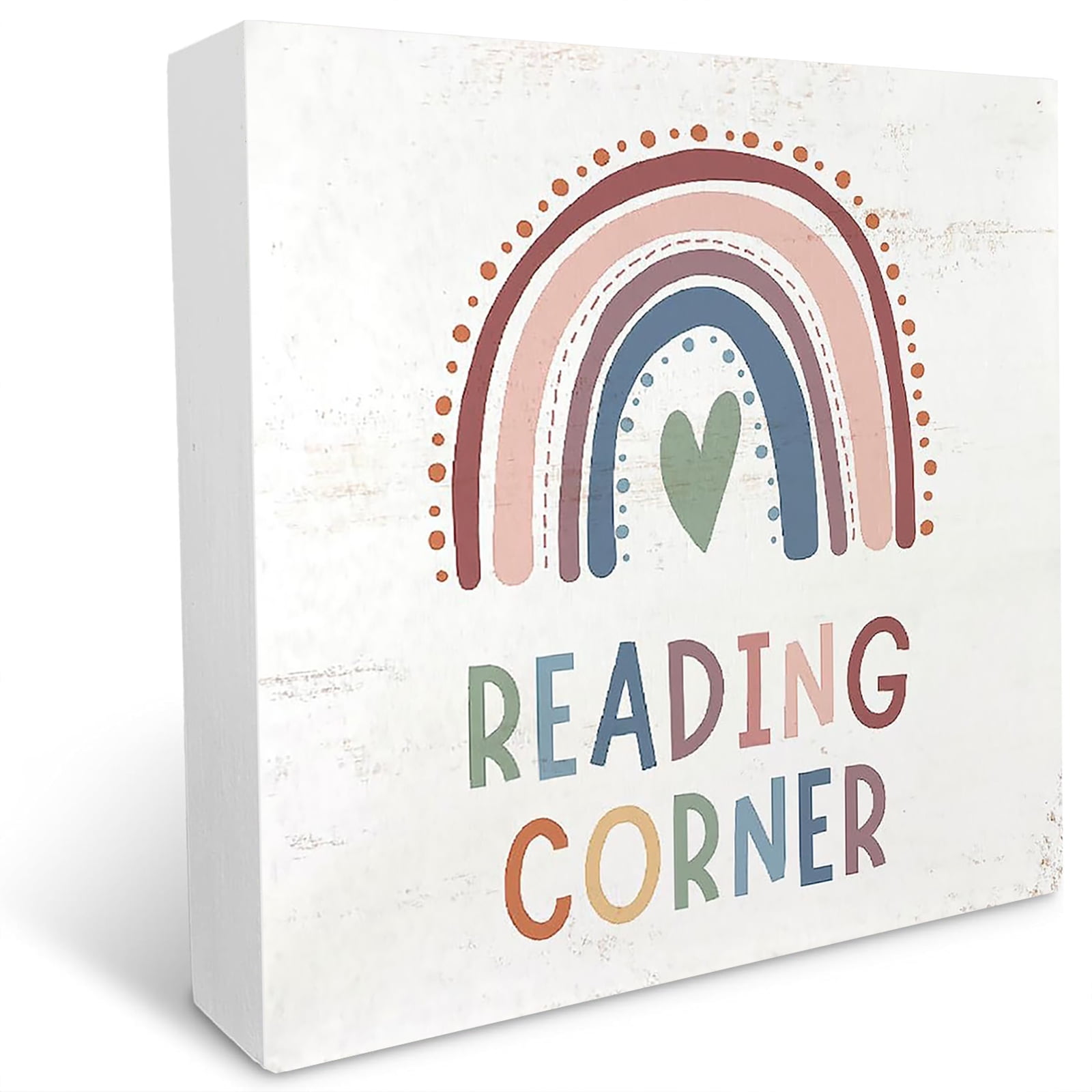 Reading Corner Wood Box Sign Desk Decor Home Office Cubicle Shelf ...