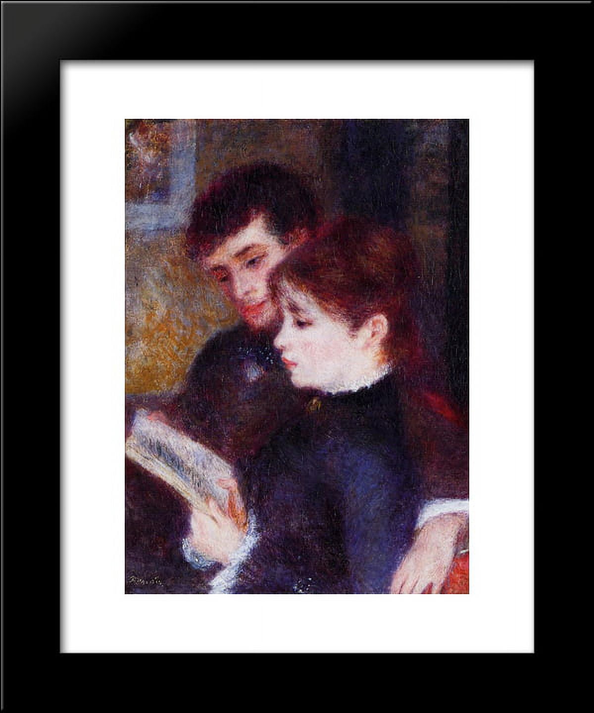 Reading Couple (Edmond Renoir and Marguerite Legrand) 20x24 Framed Art ...
