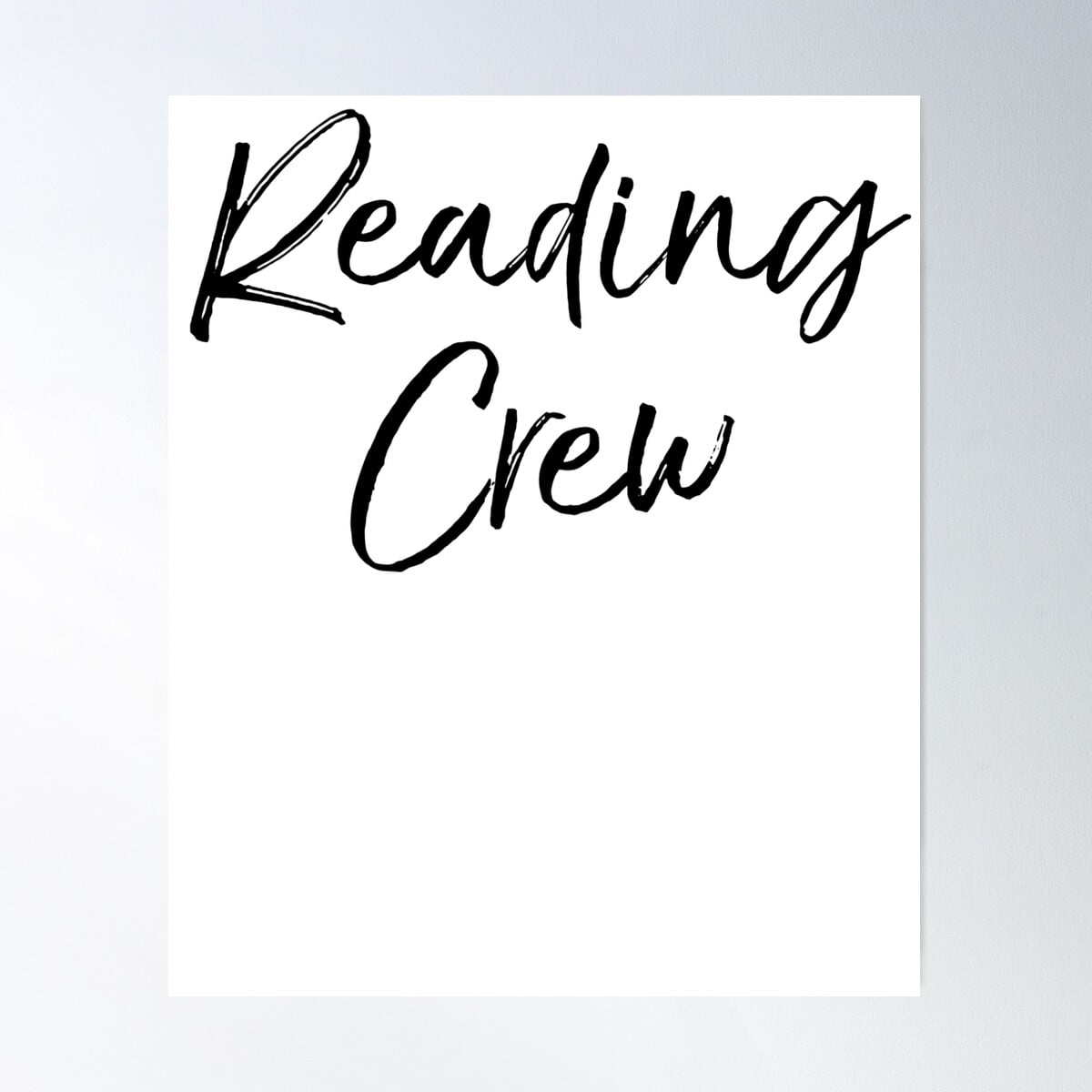 Reading Crew Literature Quote Poster Wall Art, Modern Wall Decor For ...