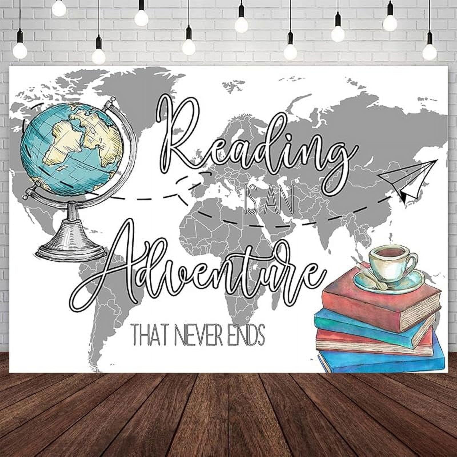 Reading Day Backdrop We Love Books Reading is Fun Background Book ...