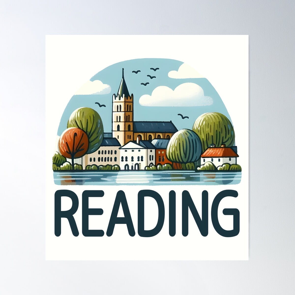 Reading England Uk Poster Wall Art, Modern Wall Decor For Living Room ...