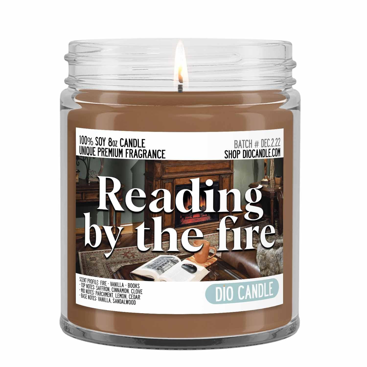 Reading by the Fire Scented Candle - Smells Like Fire - Vanilla - Books ...