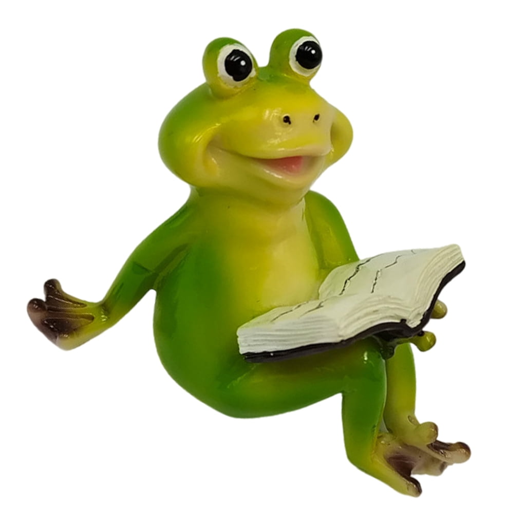Reading Frogs Figurines Resin Garden Statues Funny Frogs Sculptures for ...