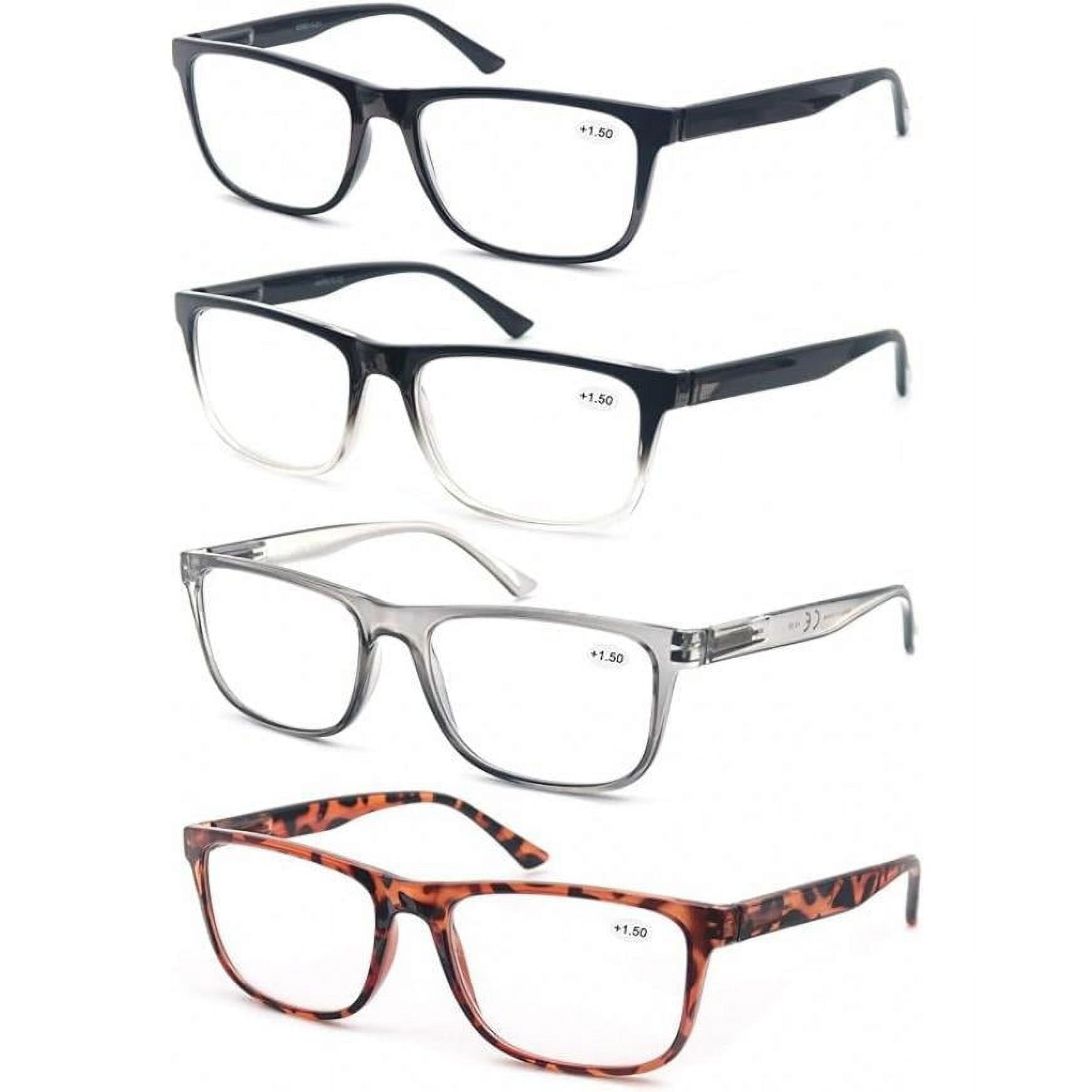 Reading Glasses 1.5 Oversized Large Square Men Readers 4 Pack ...