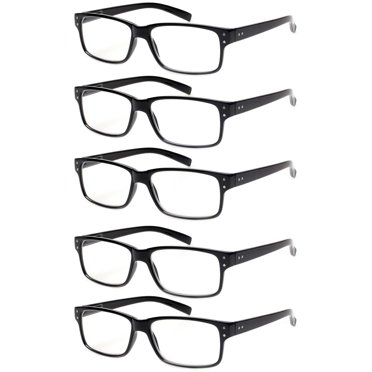 BOOST EYEWEAR 6-Pack Reading Glasses, Black Frames, Unisex, Comfort ...