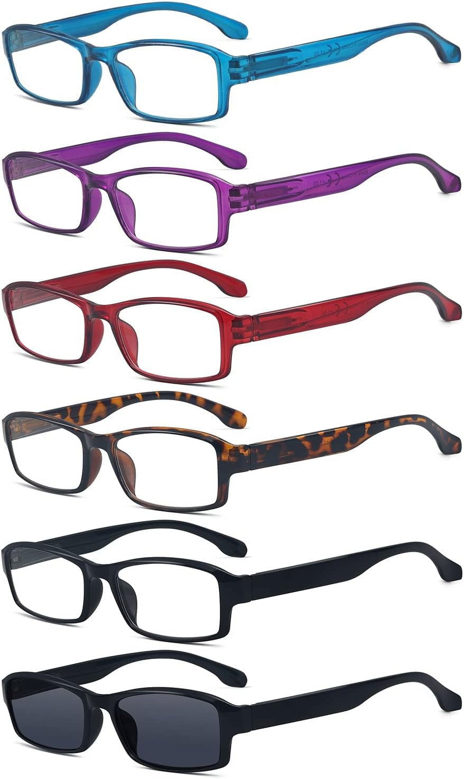 Reading Glasses 6 Pack Comfort Reader Eyeglasses Include Reading ...