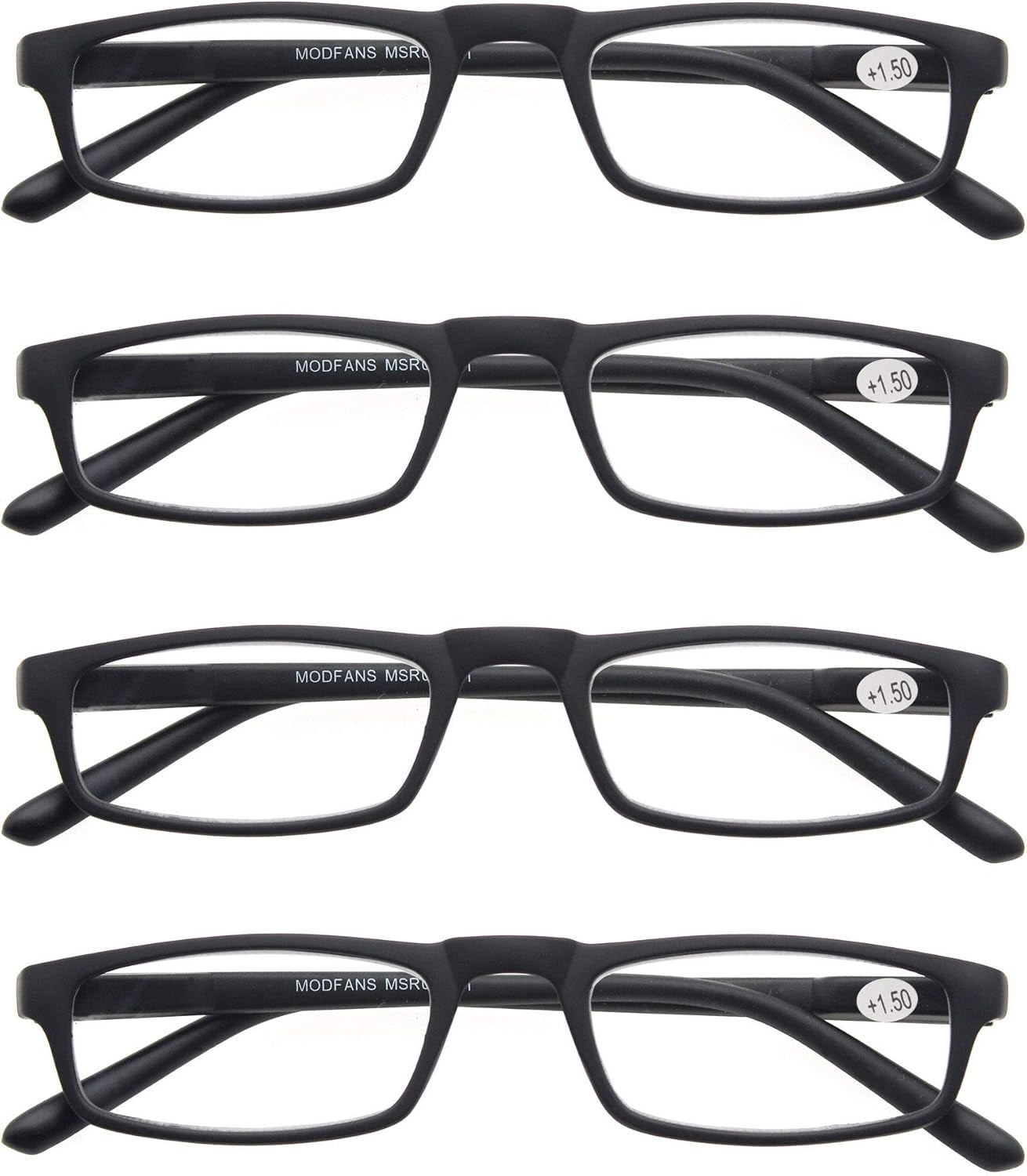 Reading Glasses Black +3.0-4 Pairs Fashion Readers Narrow Frame Spring ...