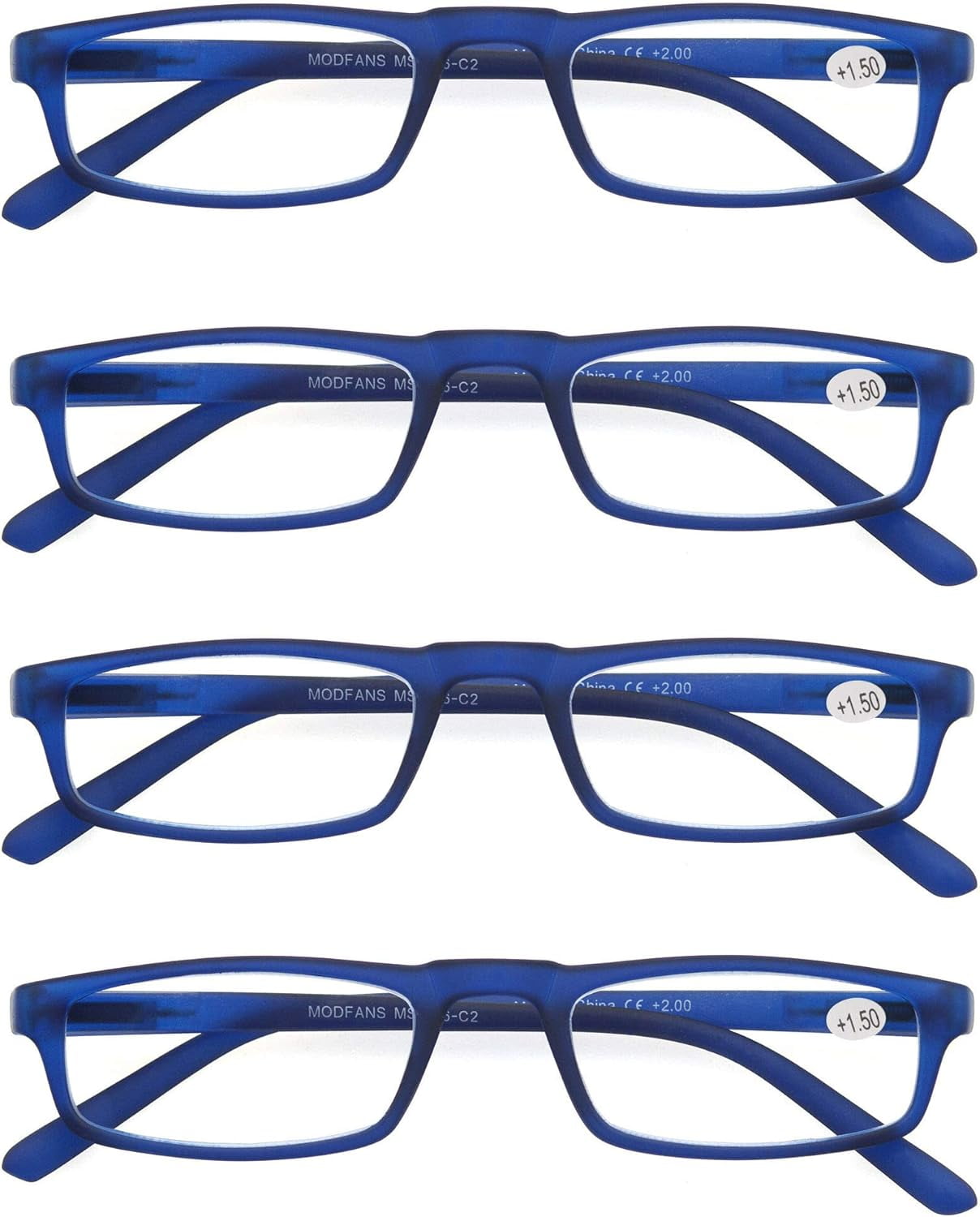 Reading Glasses Blue +2.25-4 Pairs Fashion Readers Narrow Frame Spring ...