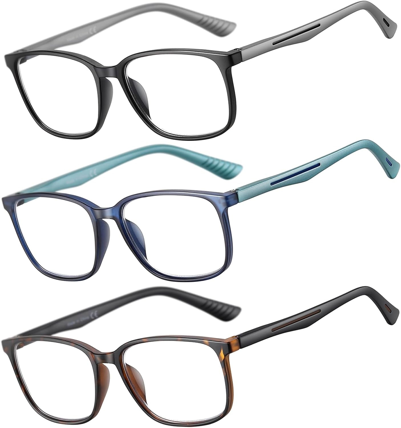 Reading Glasses for Men,3 Pack Blue Light Blocking Readers for men with ...