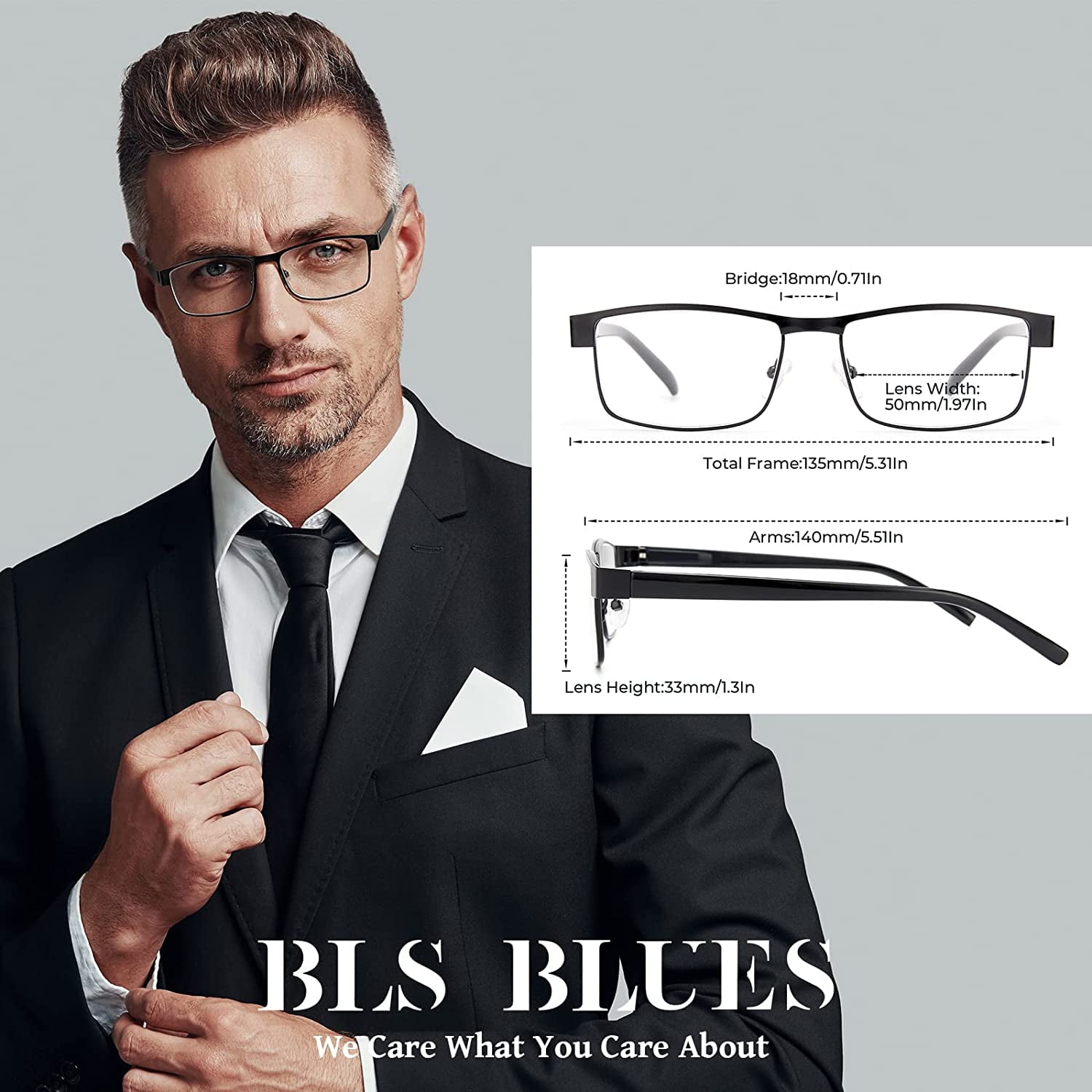 Reading Glasses Men, Stylish Metal Eyeglasses, Blue Light Readers for ...