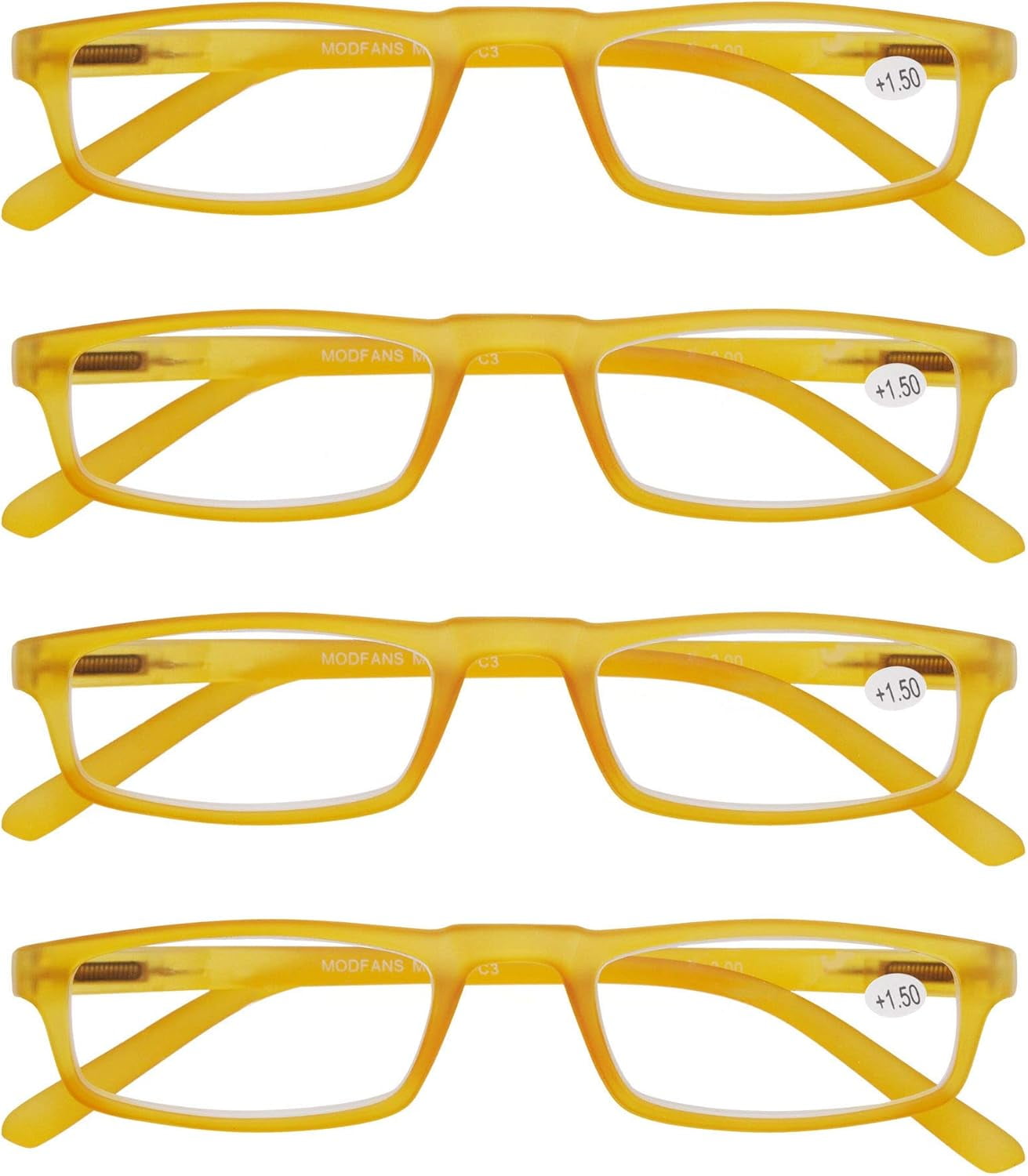 Reading Glasses Yellow +2.25-4 Pairs Fashion Readers Narrow Frame ...