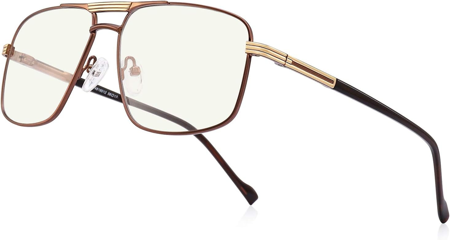 Reading Glasses for Men Square Double Bridge Blue Light Blocking ...