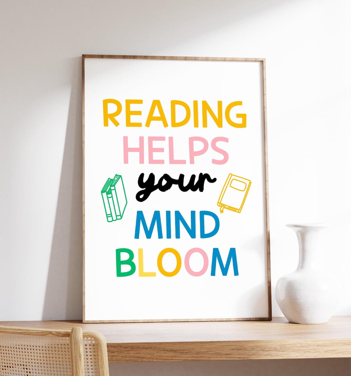 Reading Helps Your Mind Bloom Poster, Classroom Reading, Educational ...