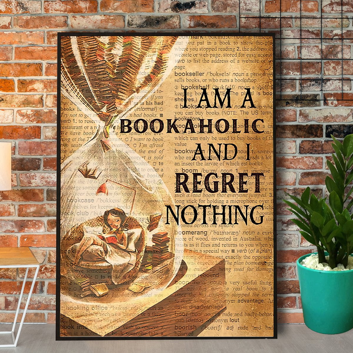 Reading I Am A Bookaholic Dictionary Paper Poster No Frame Matte Wall ...