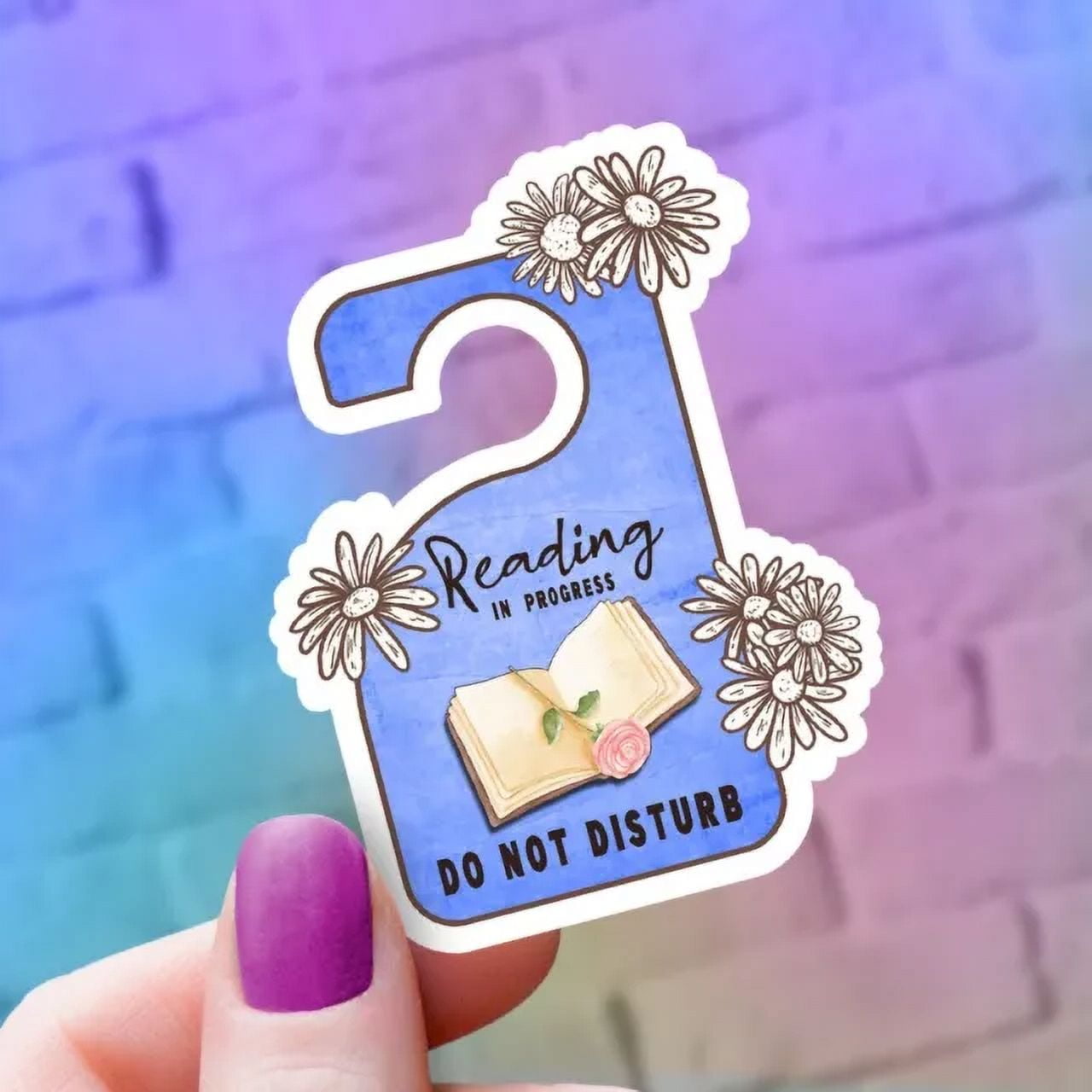 Reading In Progress Do Not Disturb Sticker Book Lover Gift Phone Decal ...