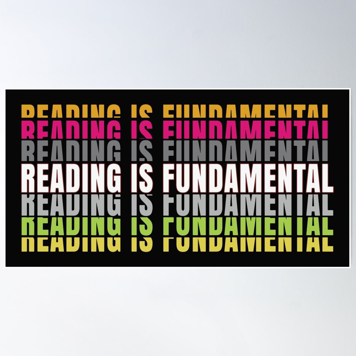 Reading Is Fundamental - Book Lover Poster Wall Art, Modern Wall Decor ...