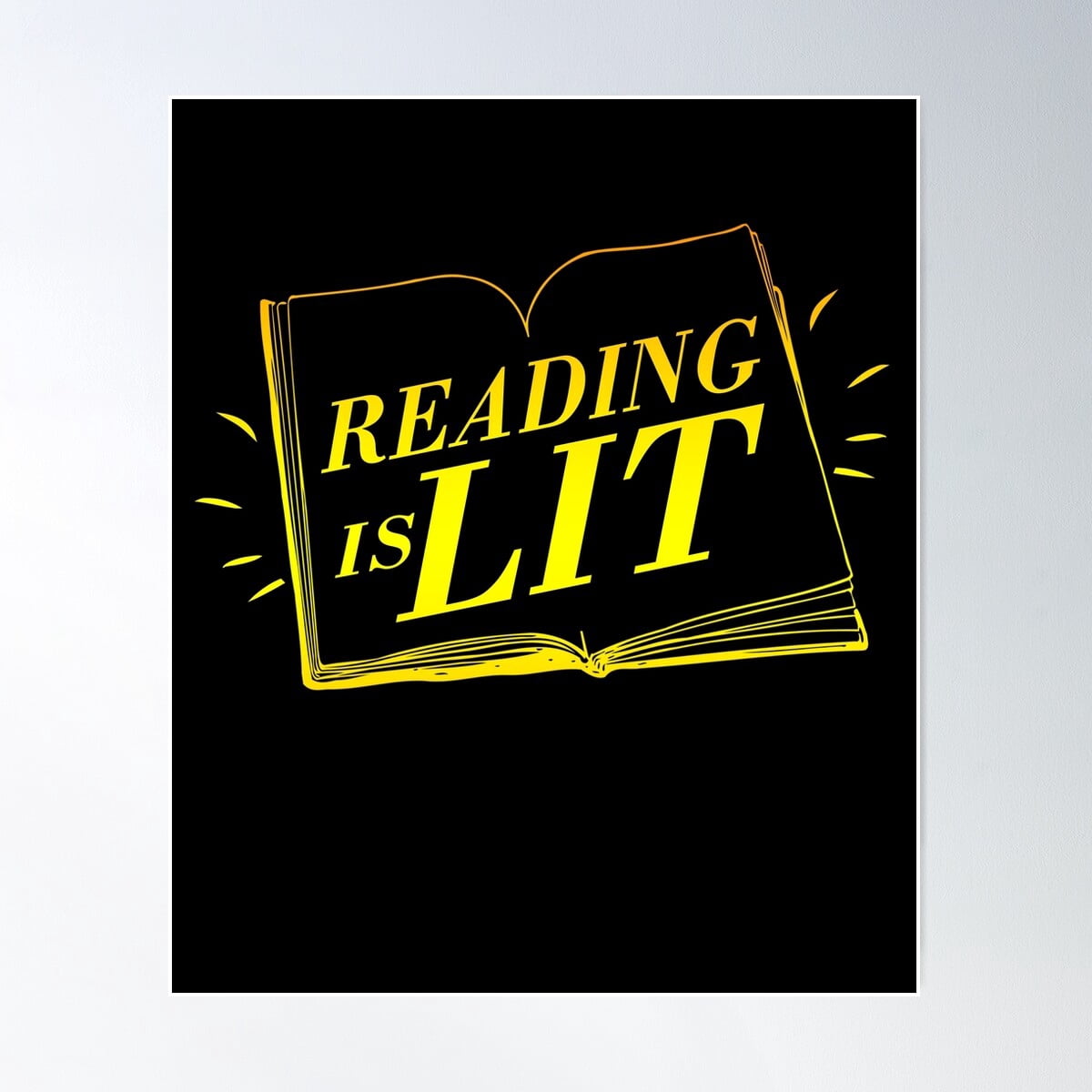 Reading Is Lit Poster Wall Art, Modern Wall Decor For Living Room ...