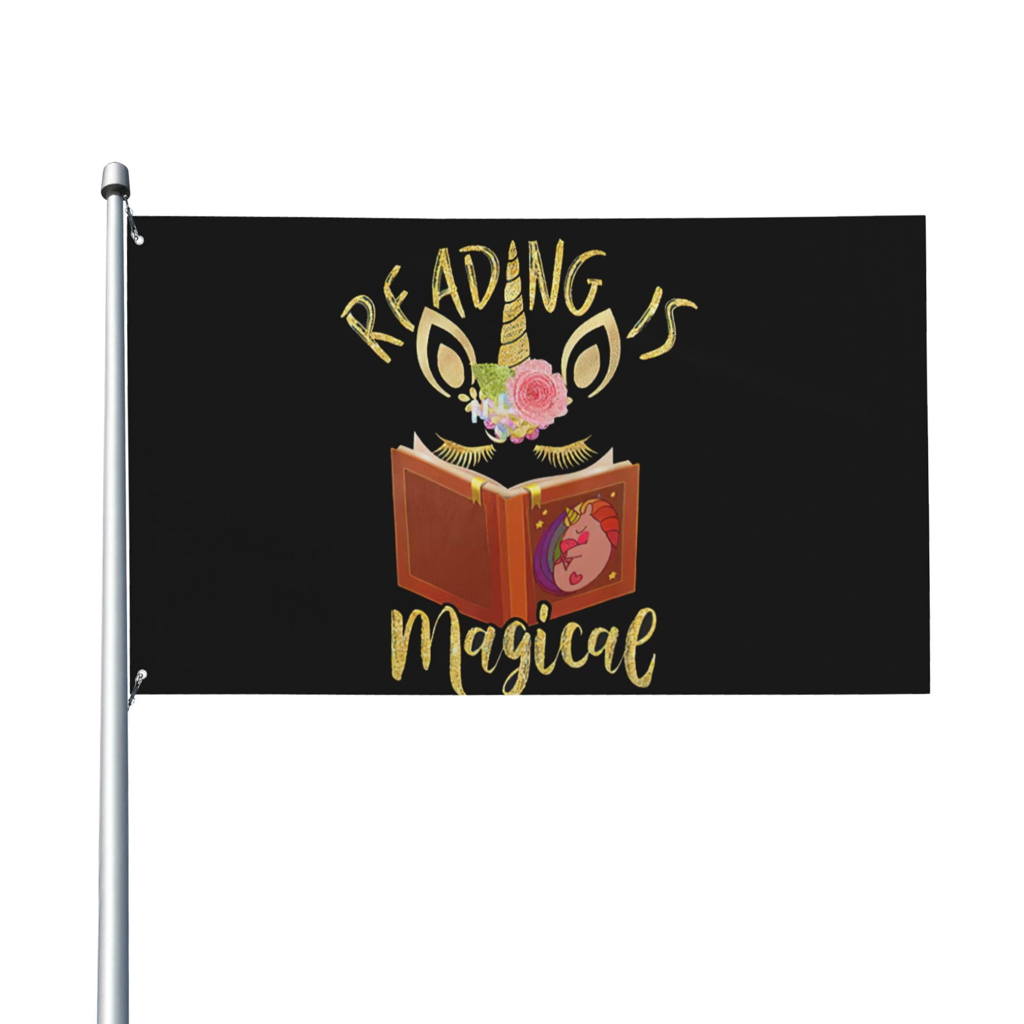 Reading Is Magical Unicorn Book Lover Librarian Flag For Indoor Home ...