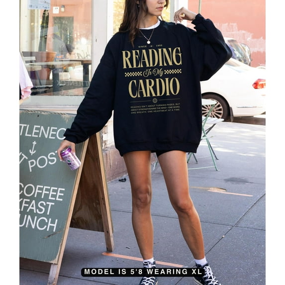 Reading Is My Cardio T-Shirt, Funny Book Lover Gift, Bookish Quote T ...