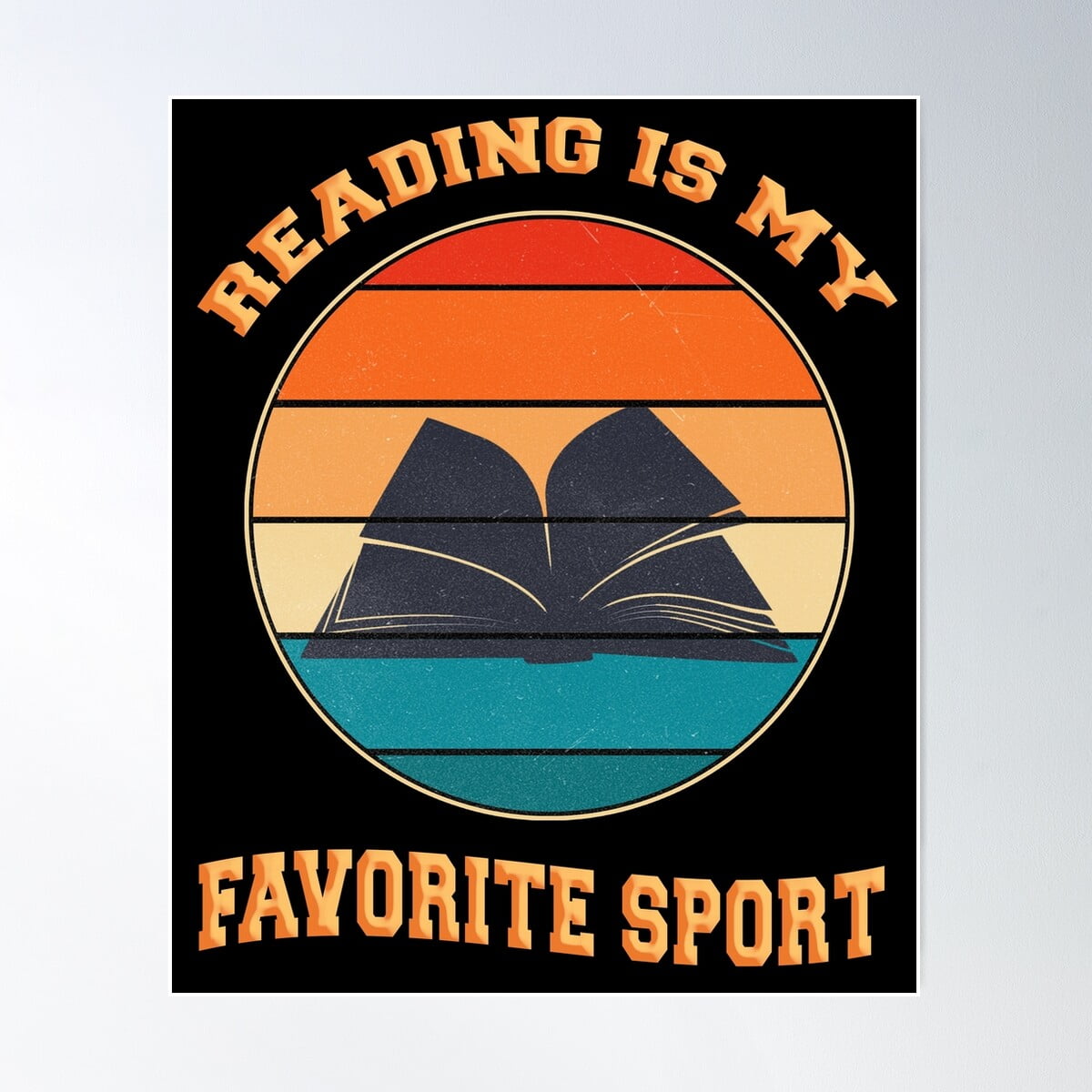Reading Is My Favorite Sport Womens Distressed Groovy Reading Poster ...