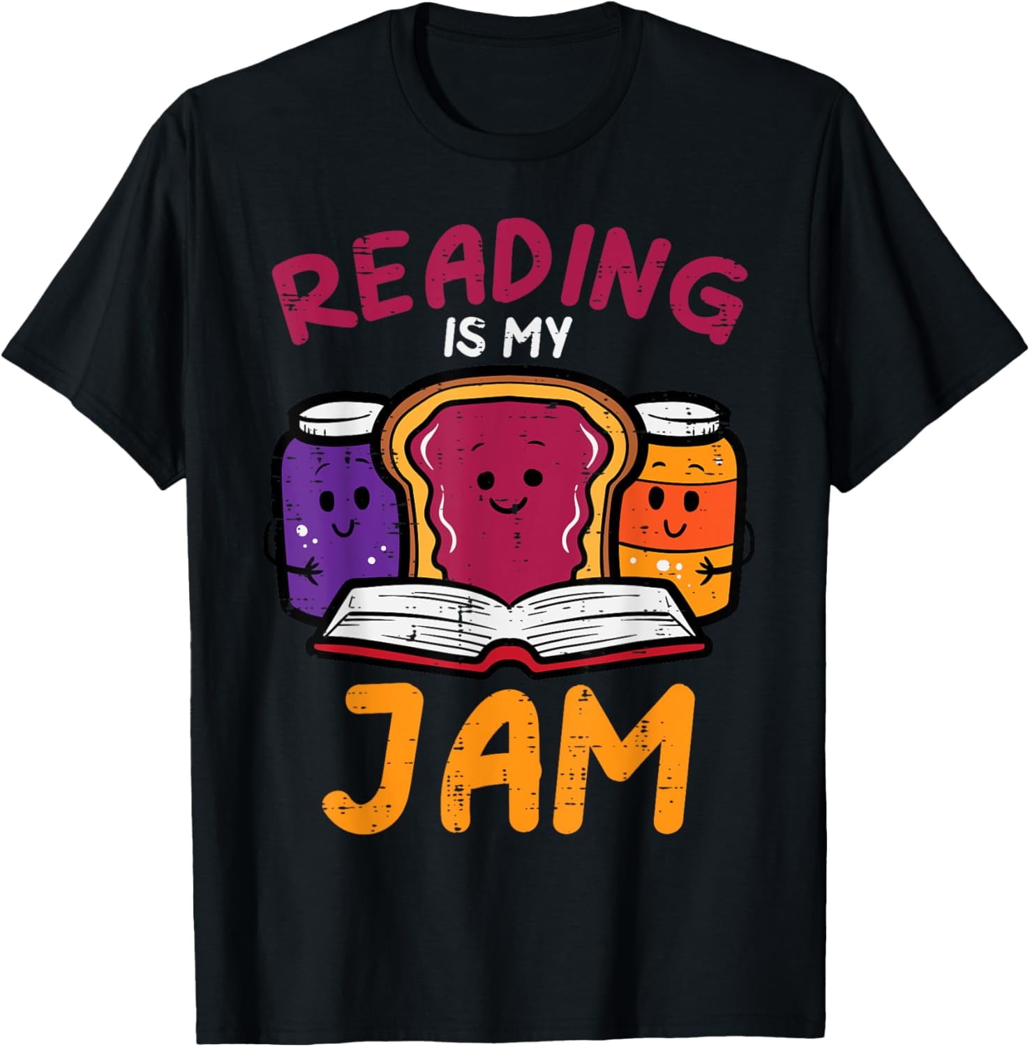 Reading Is My Jam Funky Book Themed T Shirt with Toast and Jam ...