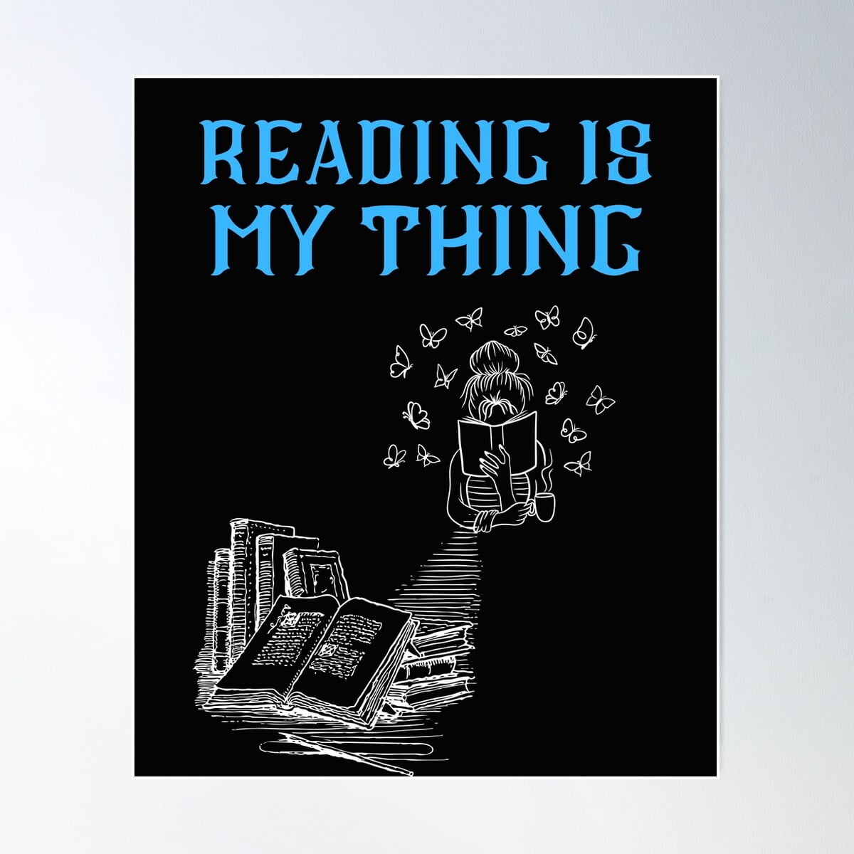 Reading Is My Thing Poster Wall Art, Modern Wall Decor For Living Room ...