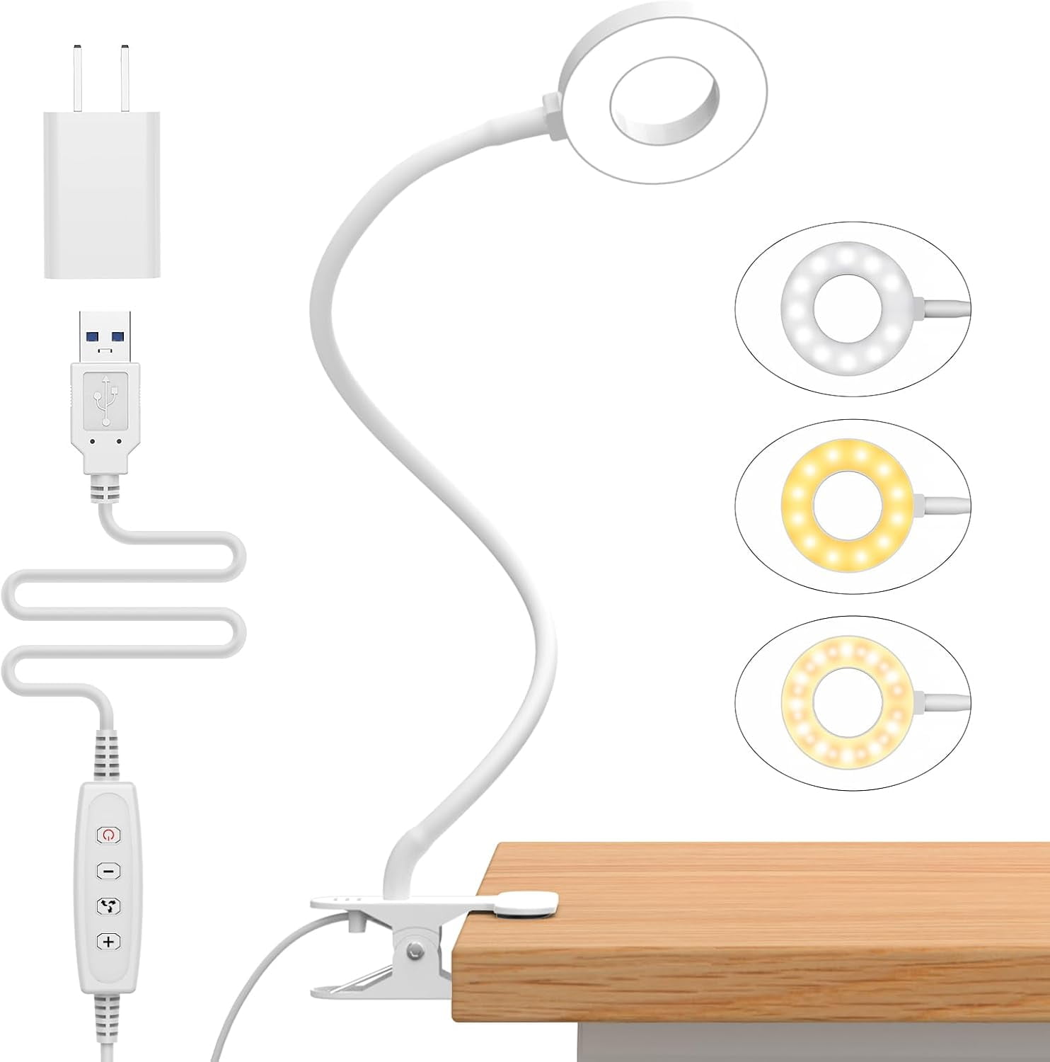 Reading Light, USB Clamp Lamp for Child Reading Book in Bed at Night ...
