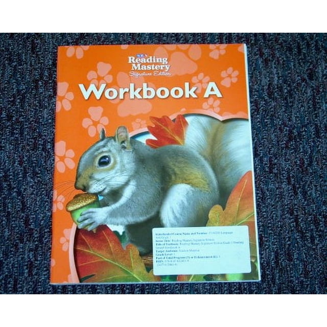 Reading Mastery Reading/Literature Strand Grade 1, Workbook A - Walmart ...