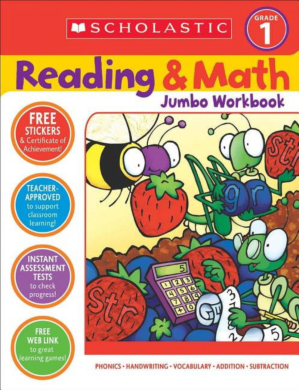 Reading & Math Jumbo Workbook: Grade 1, (Paperback) - Walmart.com