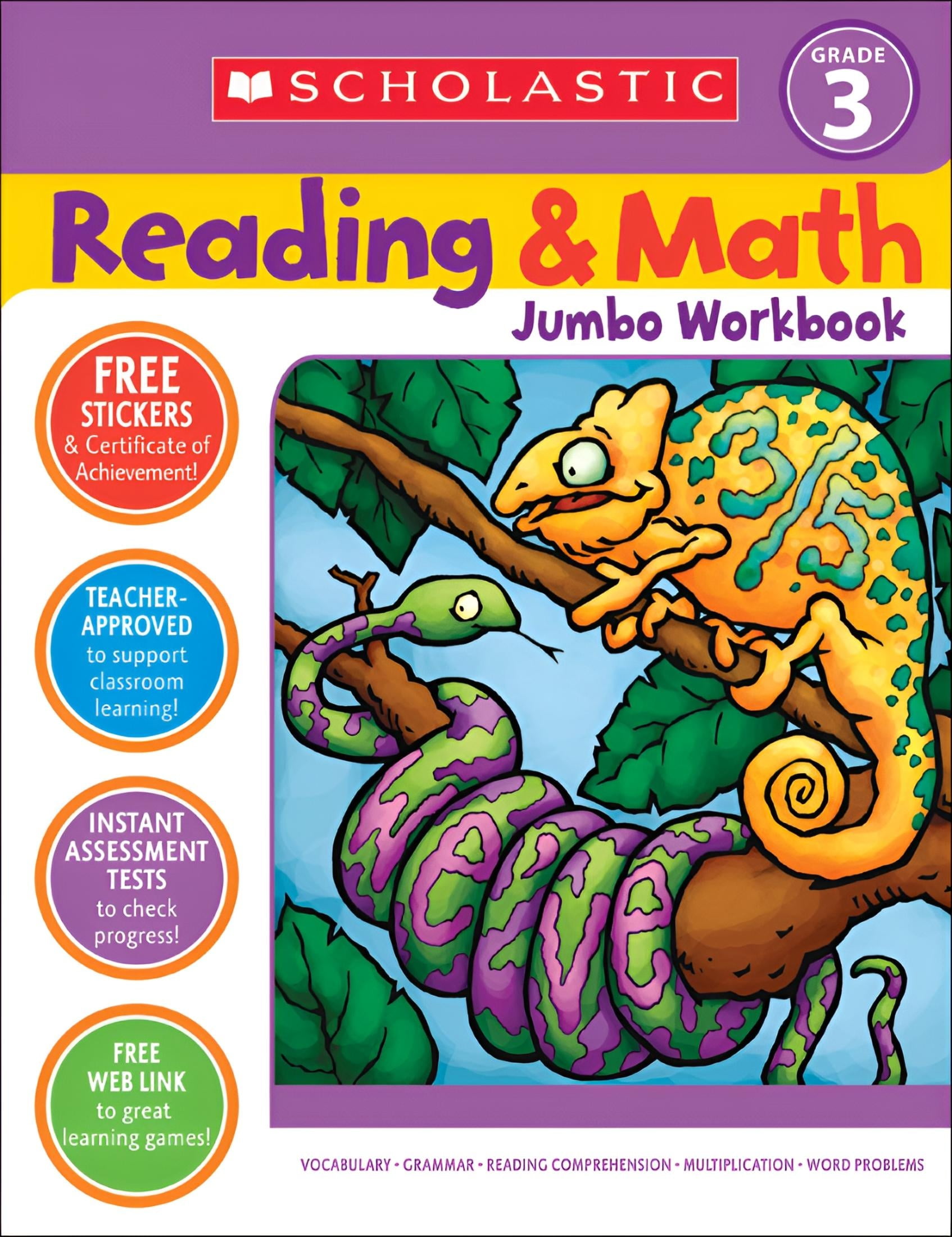 Reading & Math Jumbo Workbook: Grade 3, (Paperback) - Walmart.com