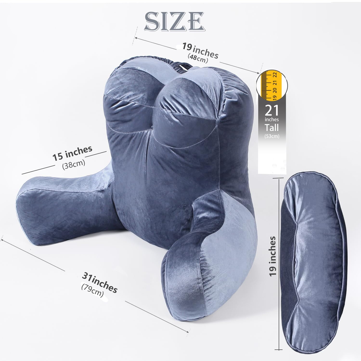 daguizu Reading Pillow Adults 31x22" Backrest with Arms Black - Walmart.com
