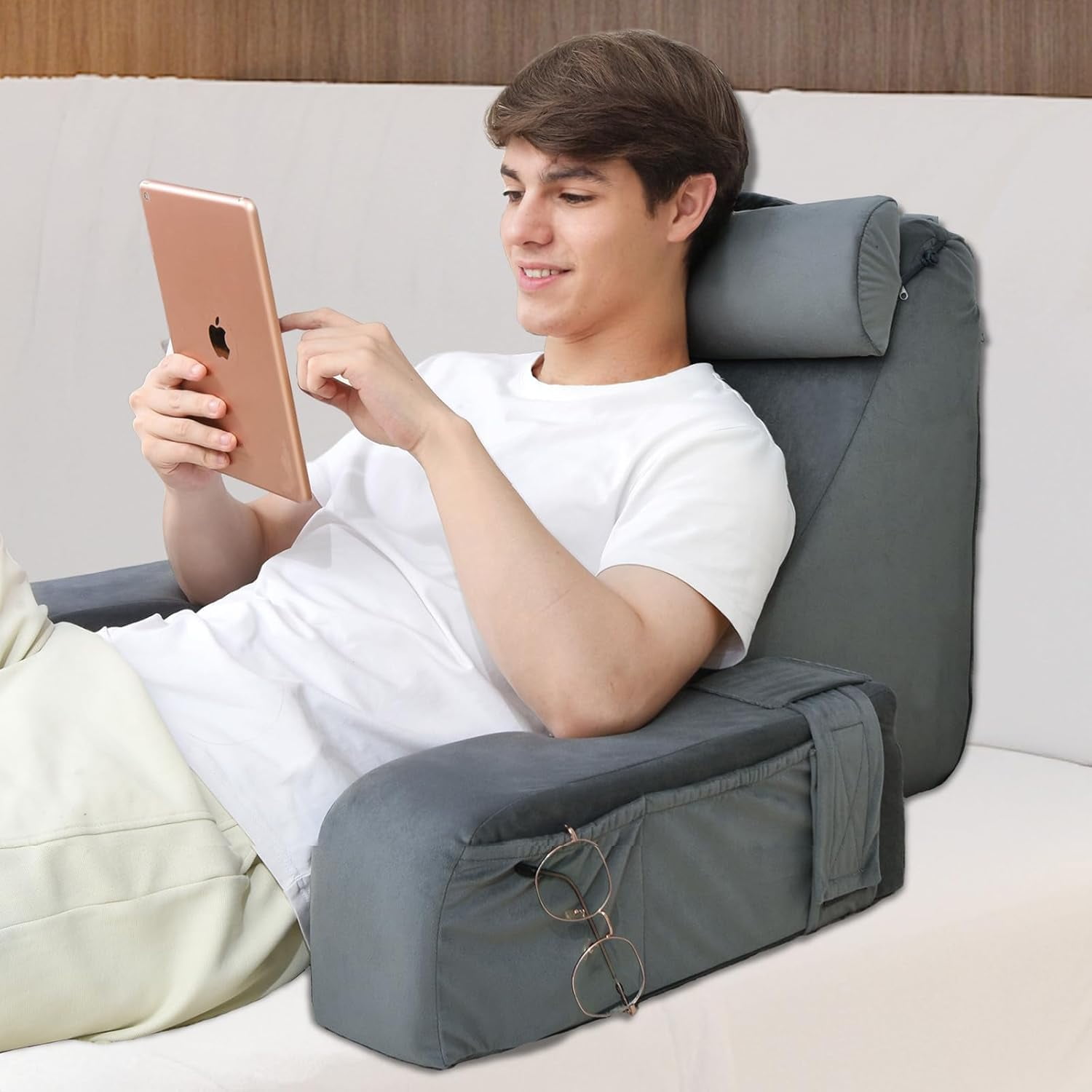 Reading Pillow for Sitting in Bed Adult, Back Pillow for Bed Sitting up ...