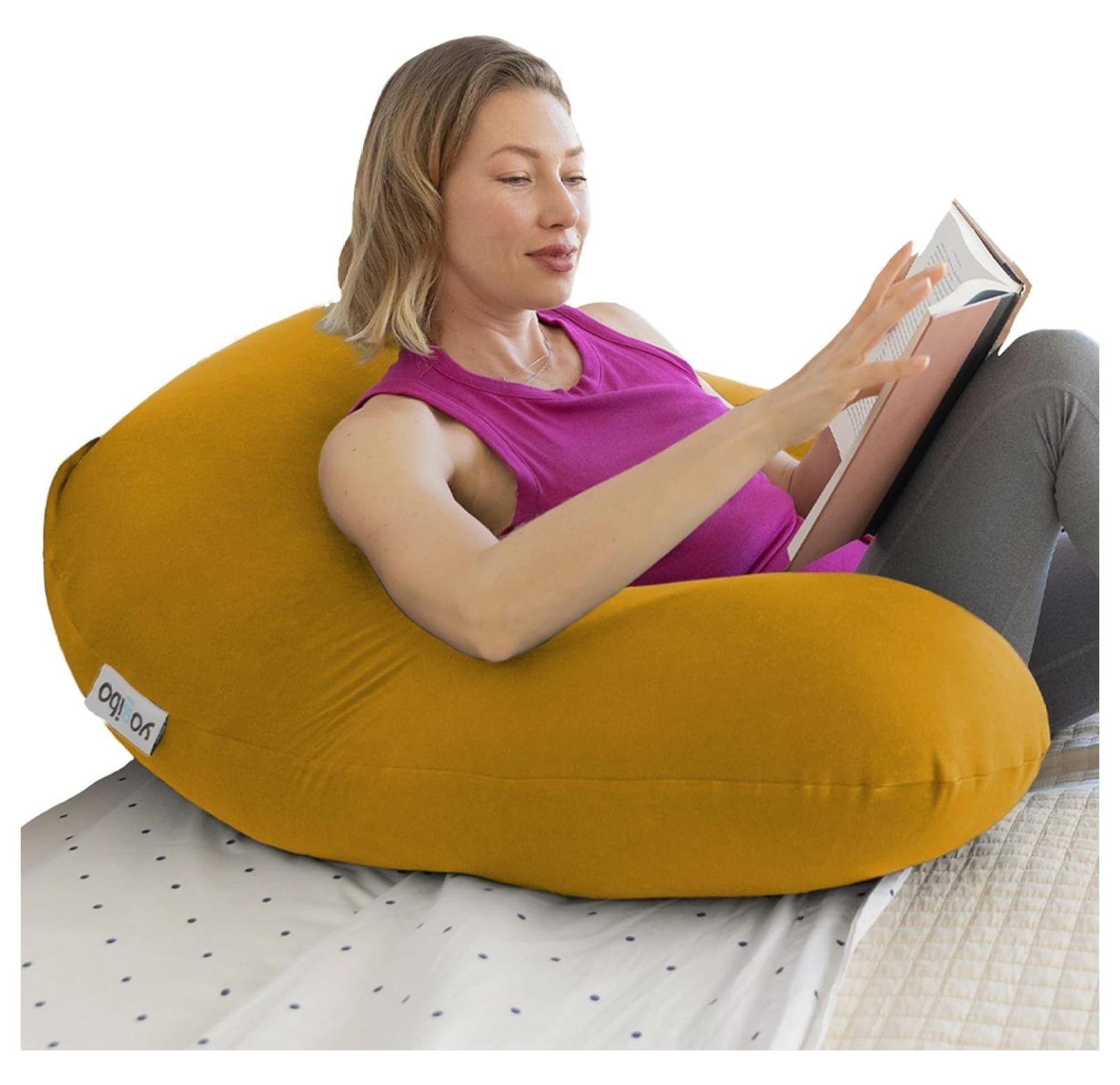 Reading Pillow with Arms, U-Shaped Backrest - Bed Rest for Reading ...