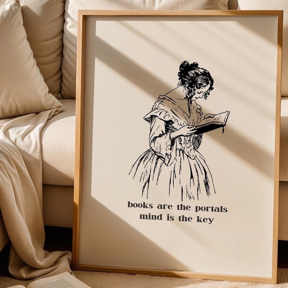 Reading Poster, Book Quotes Wall Art, Reading Quotes Print,Vintage Book ...