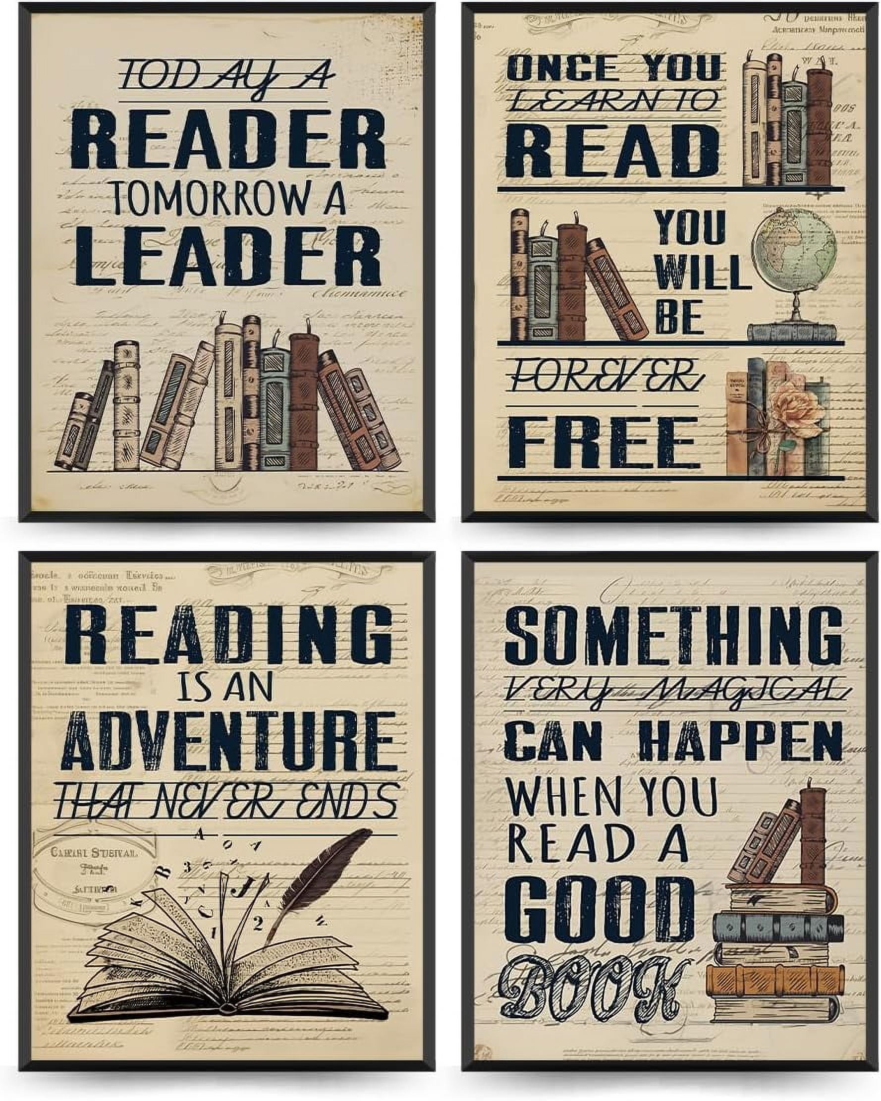 Reading Posters for Library 8x10, Classroom Decor, Library Decor, Book ...