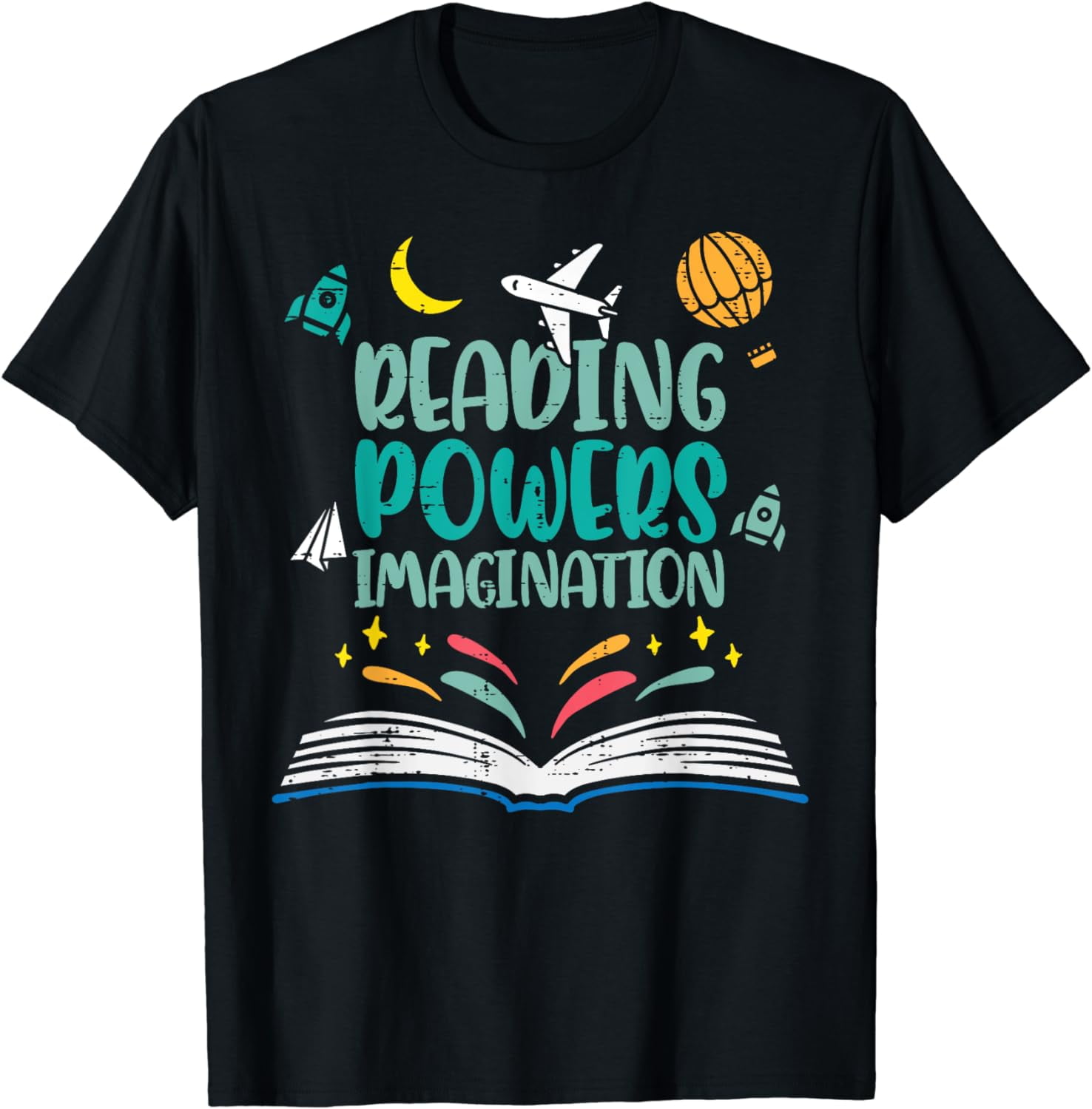Reading Powers Imagination Cute Teacher Librarian Book Lover T-Shirt ...