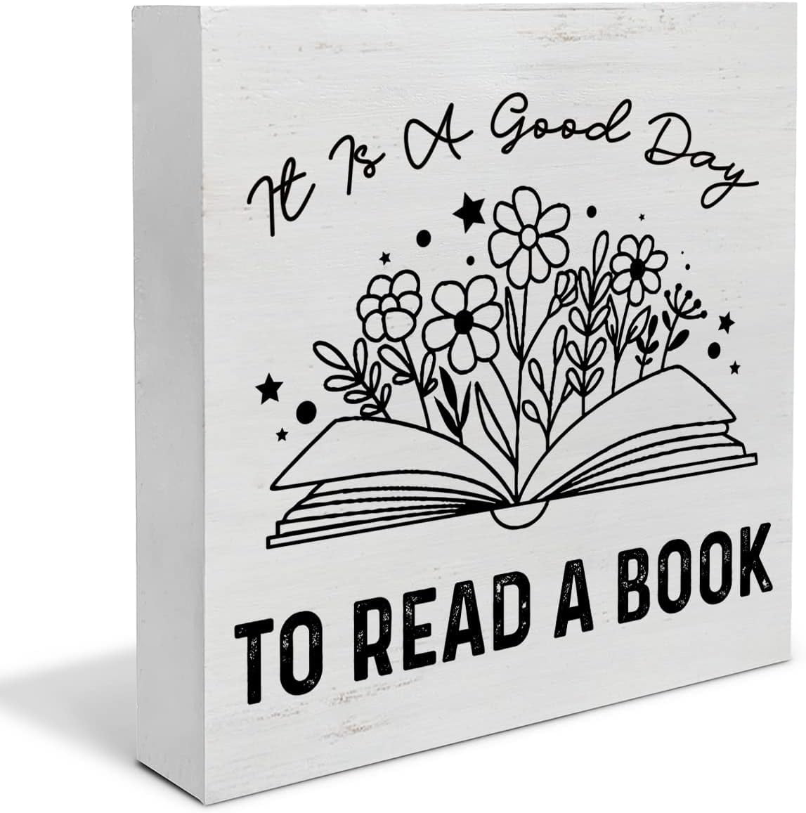 Reading Quote Wood Box Sign Decor Desk Sign It is a Good Day to Read a ...