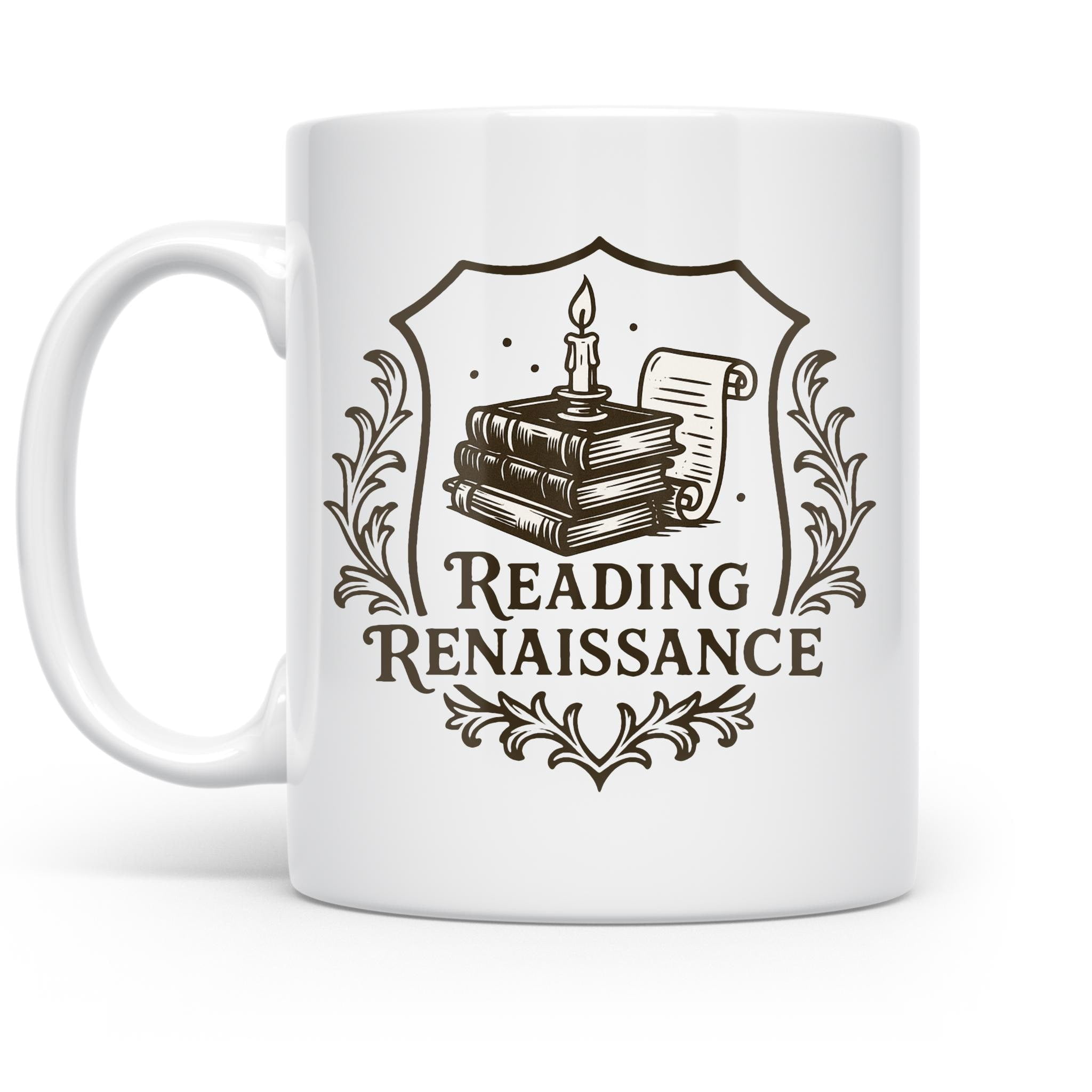 Reading Renaissance 11 oz Coffee Mug - Vintage Style for Book Lovers ...
