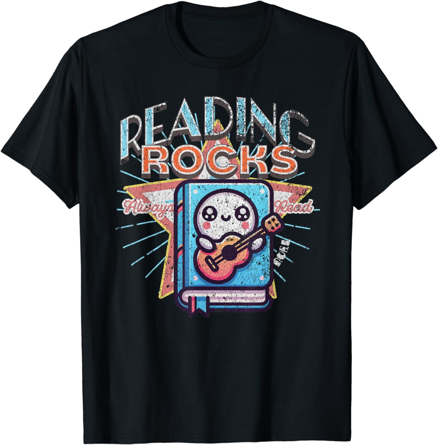 Reading Rocks Rock'n Roll Science Of Reading Teachers Guitar T-Shirt ...