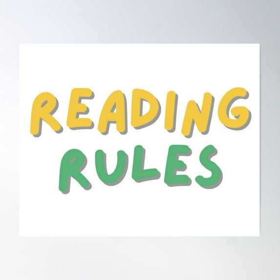 Reading Rules Poster Wall Art, Modern Wall Decor For Living Room ...