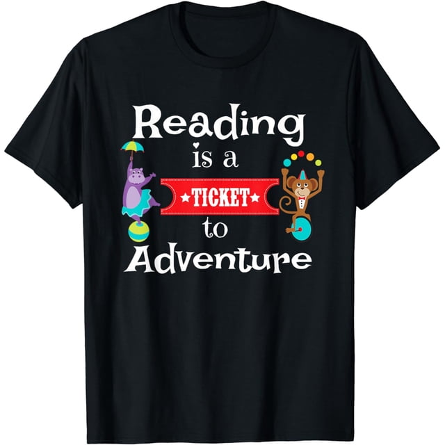 Reading Shirt for Kids and Teachers Circus Animal Reading - Walmart.com