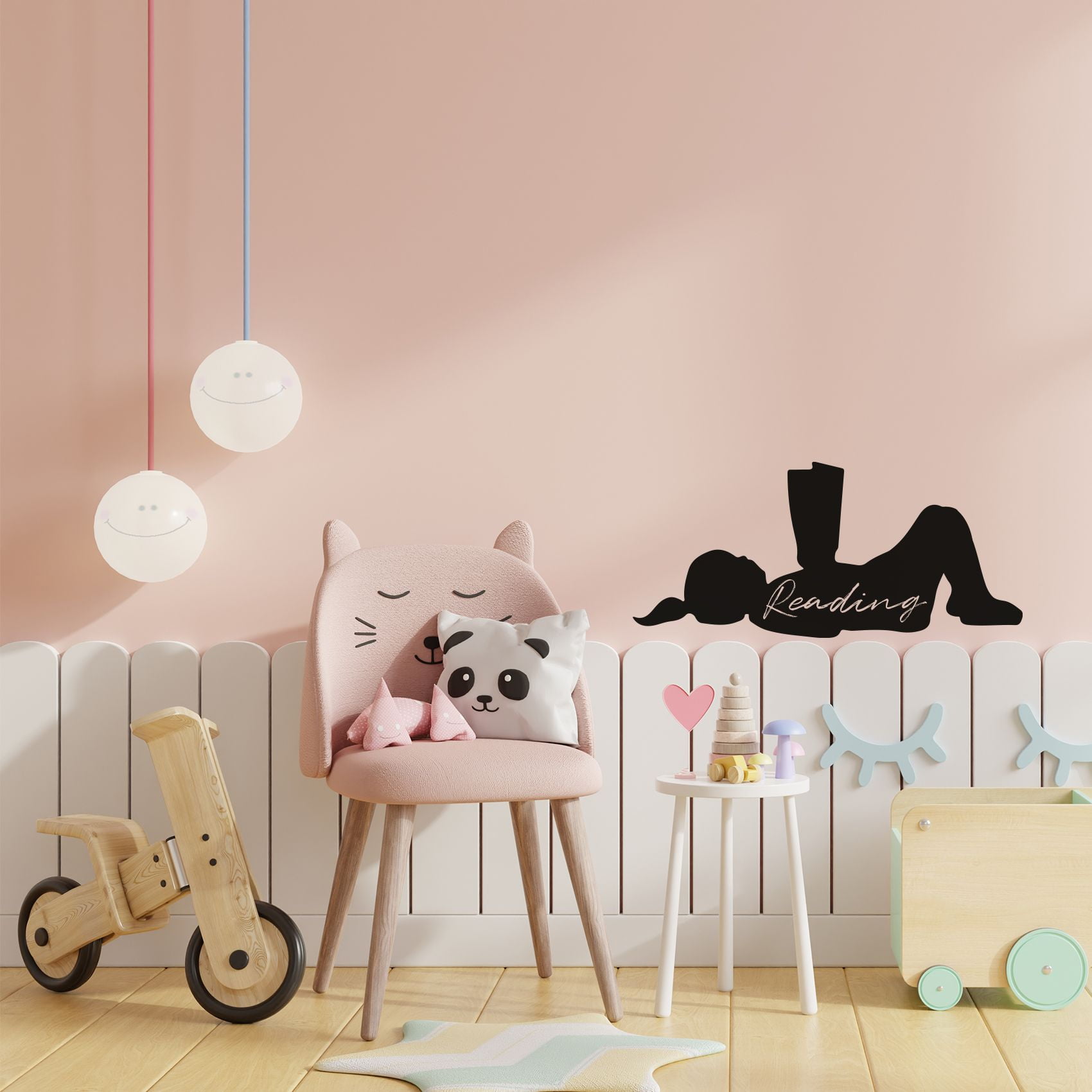 Reading Signage - Little Girl Reading Silhouette Reading Hobby Activity ...